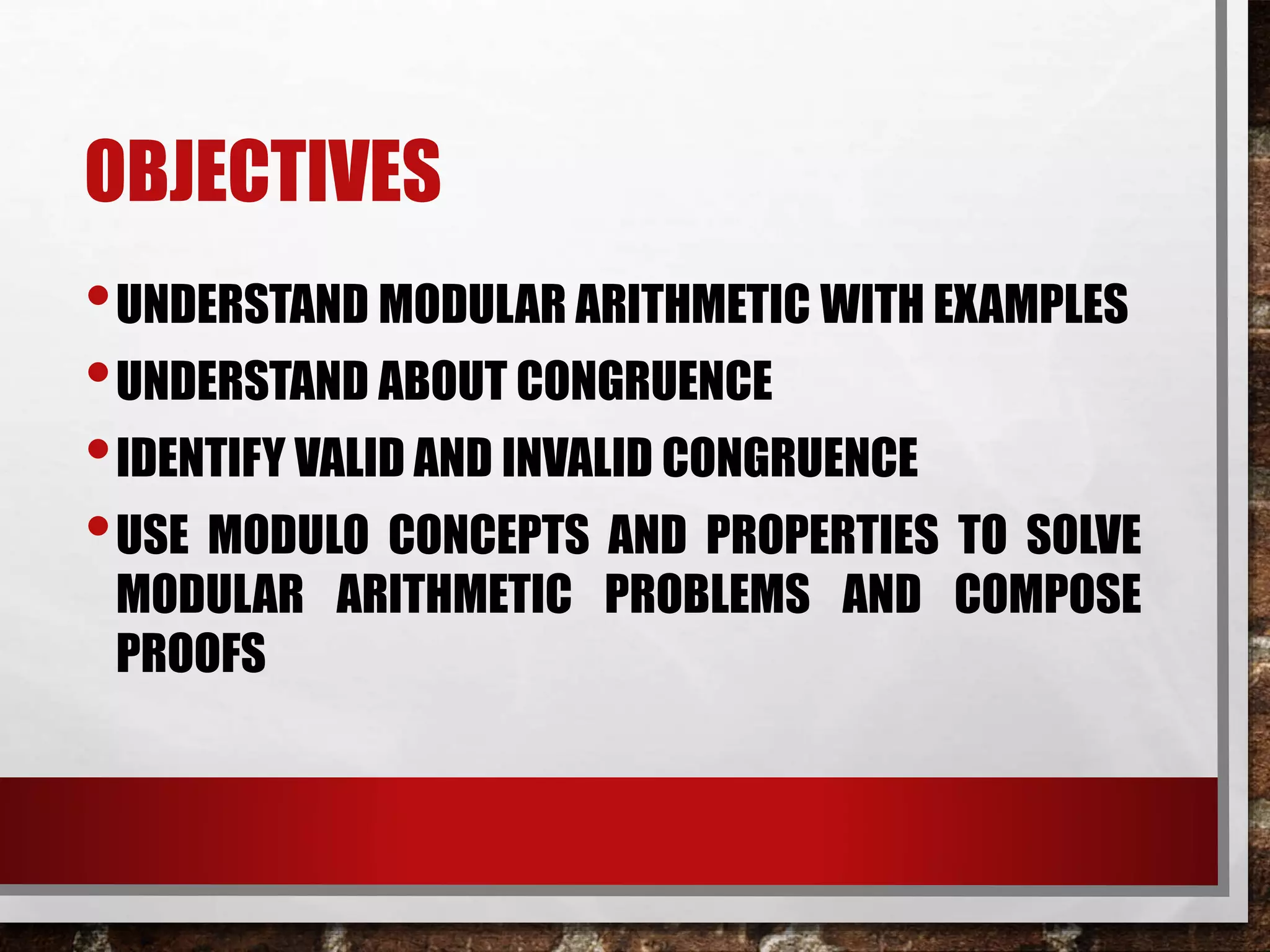 modular arithmetic | PPT