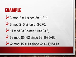 modular arithmetic | PPTX