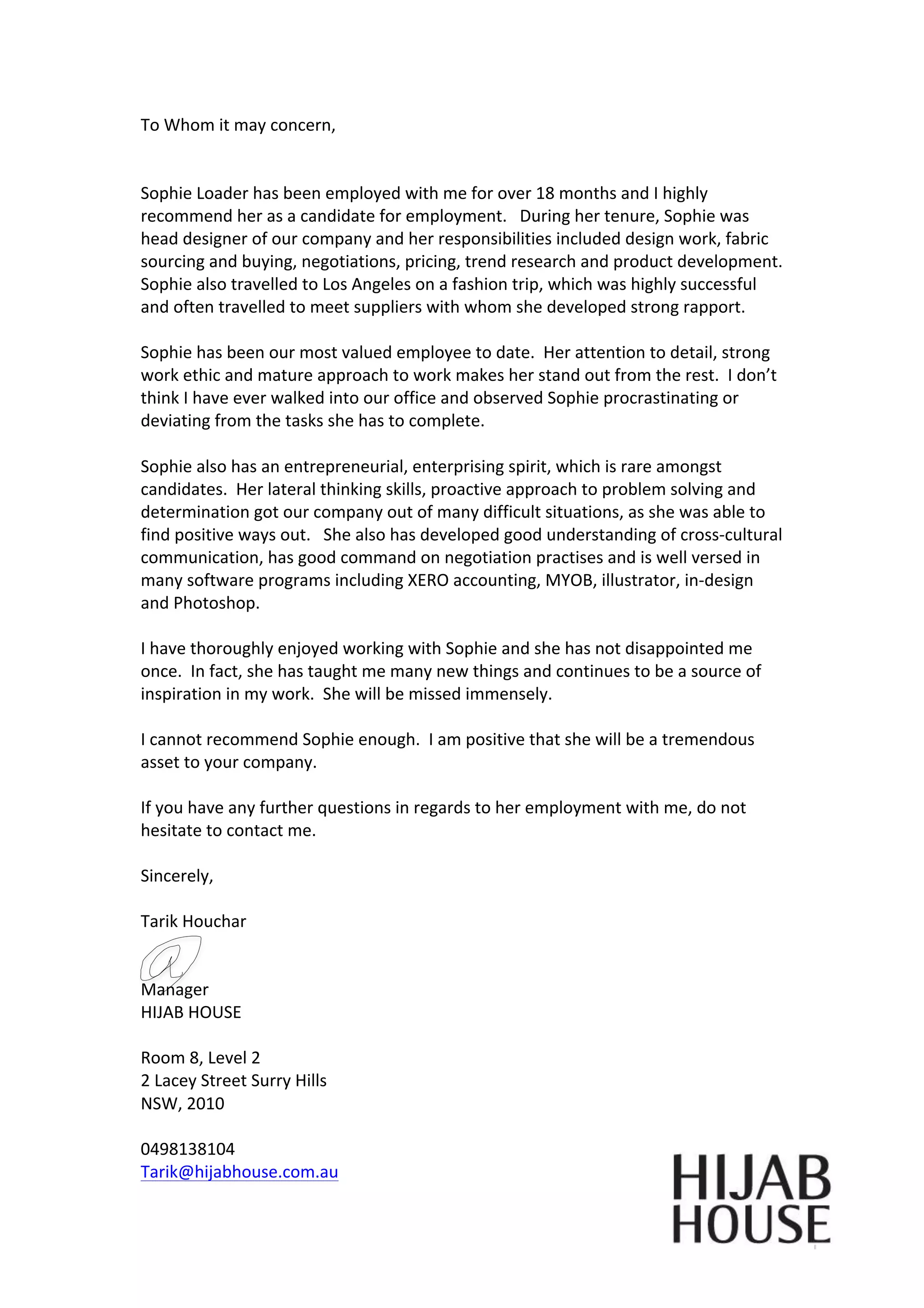 REFERENCE LETTER | PDF