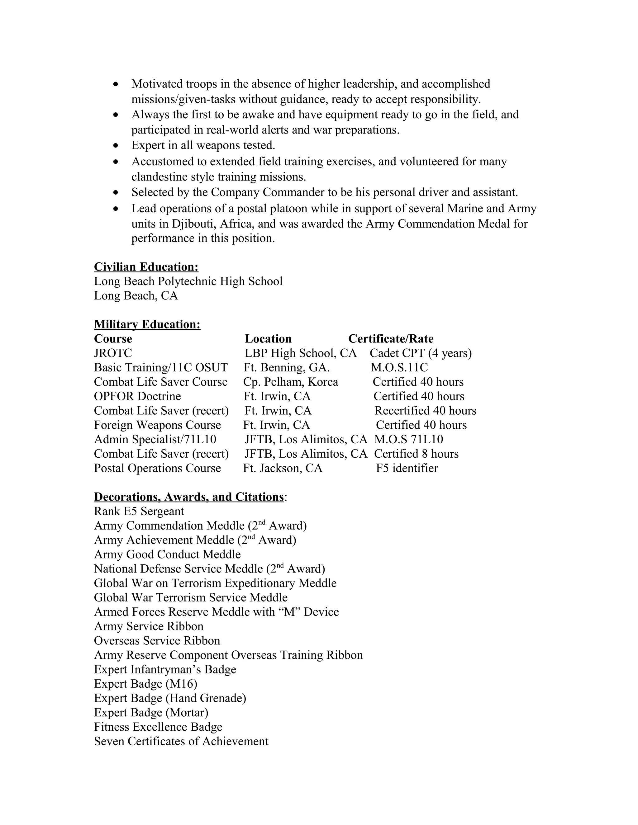 Thomas Fitzgibbon updated resume | DOC