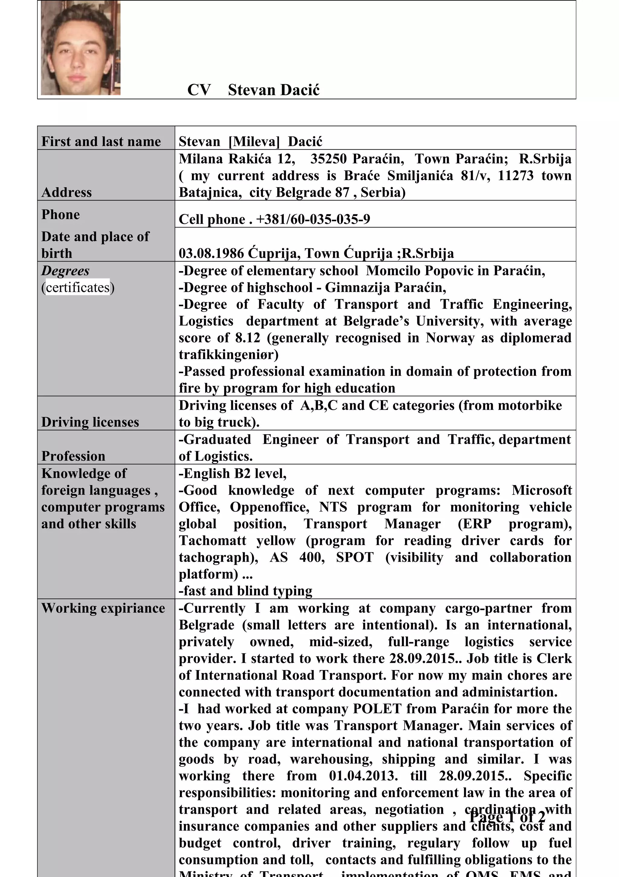 CV Stevan ENG | DOC