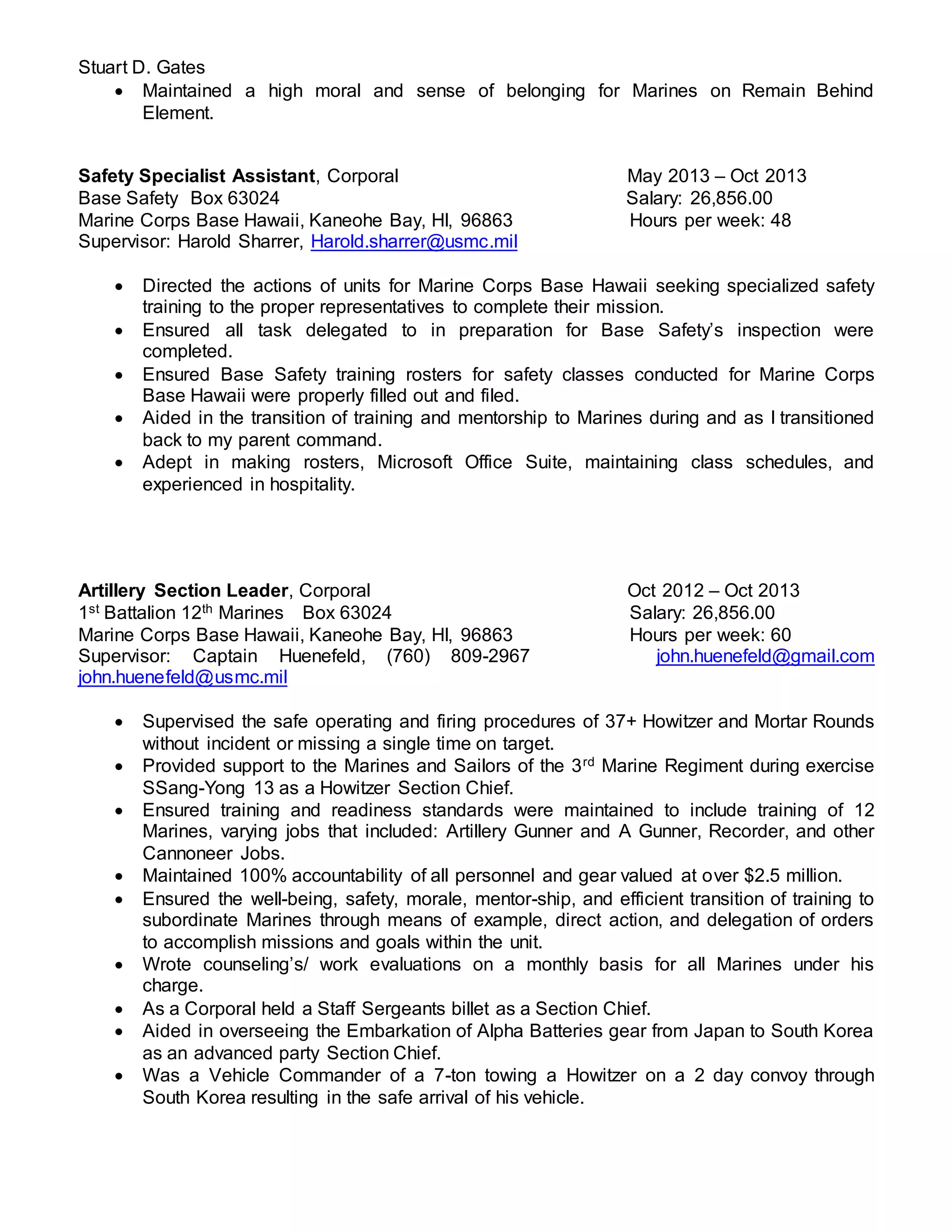 Stuart Gates Resume 2 | DOCX