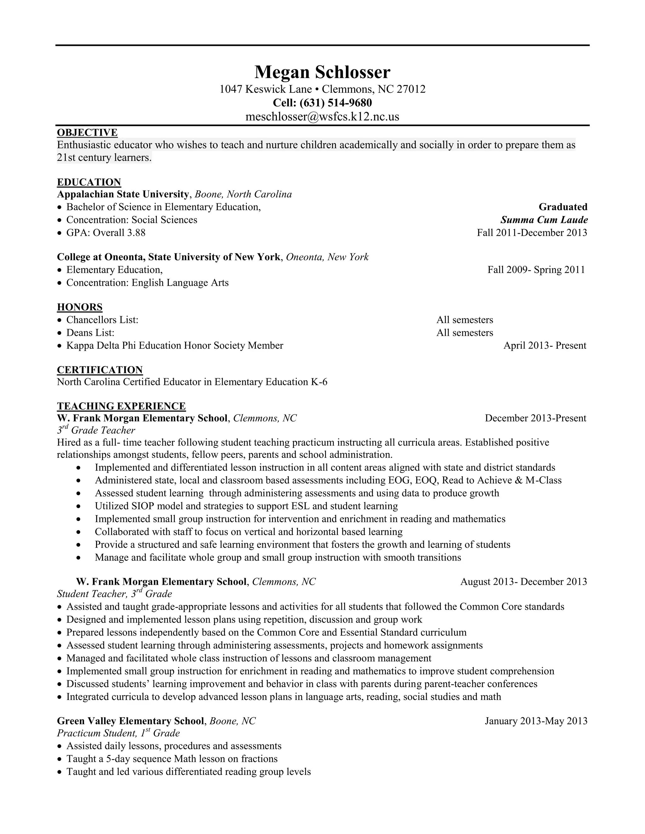 Megan Schlosser_Resume2016 | PDF