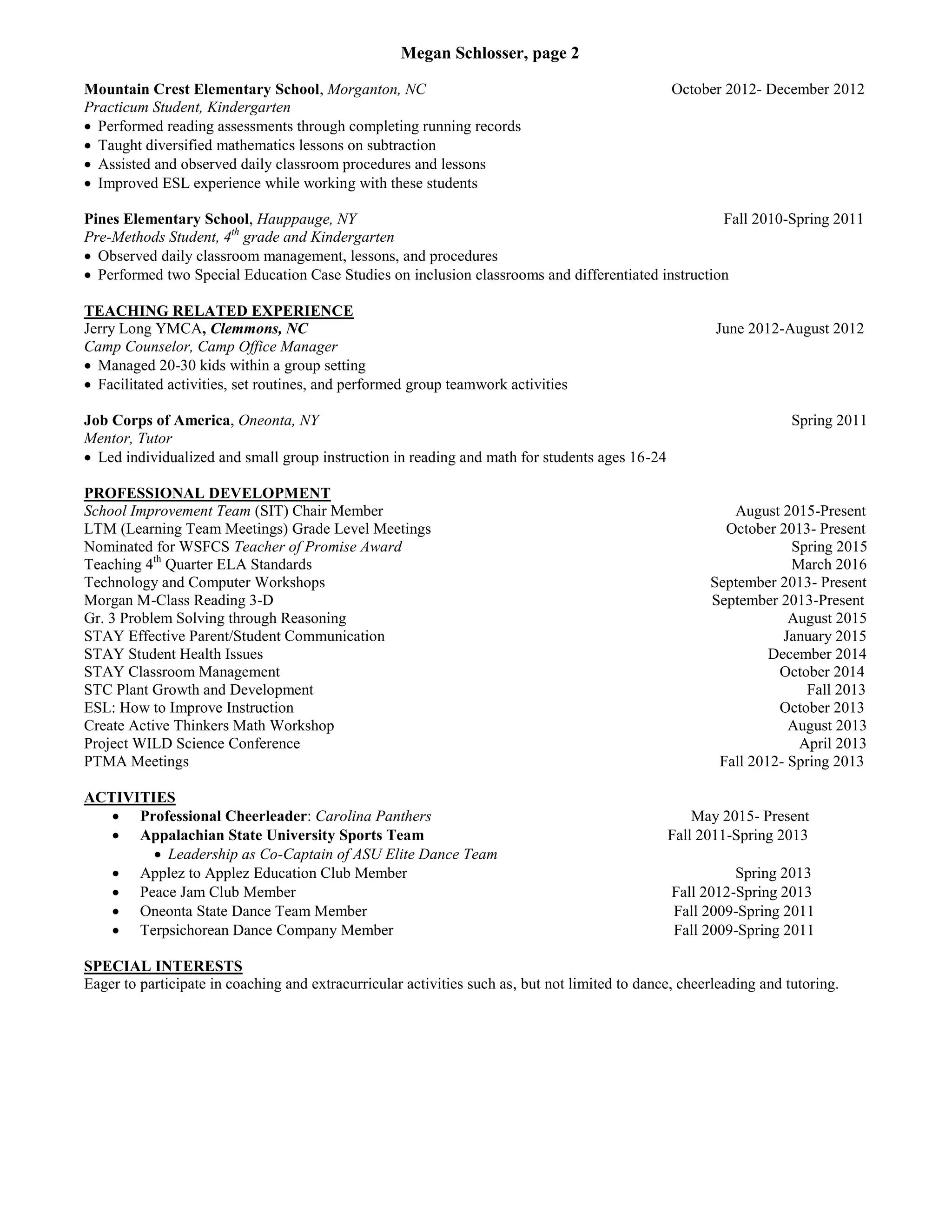 Megan Schlosser_Resume2016 | PDF