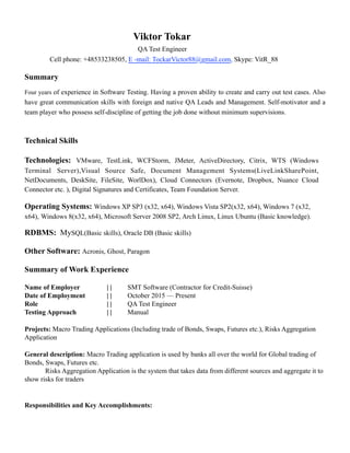 Viktor Tokar CV | PDF