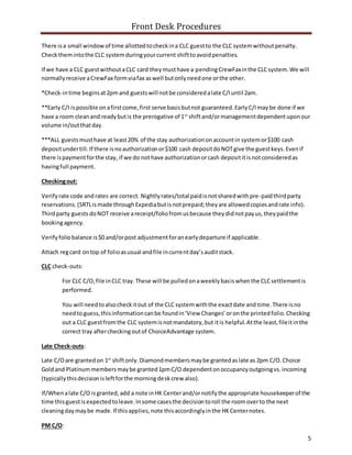 Front Desk Procedures | DOCX