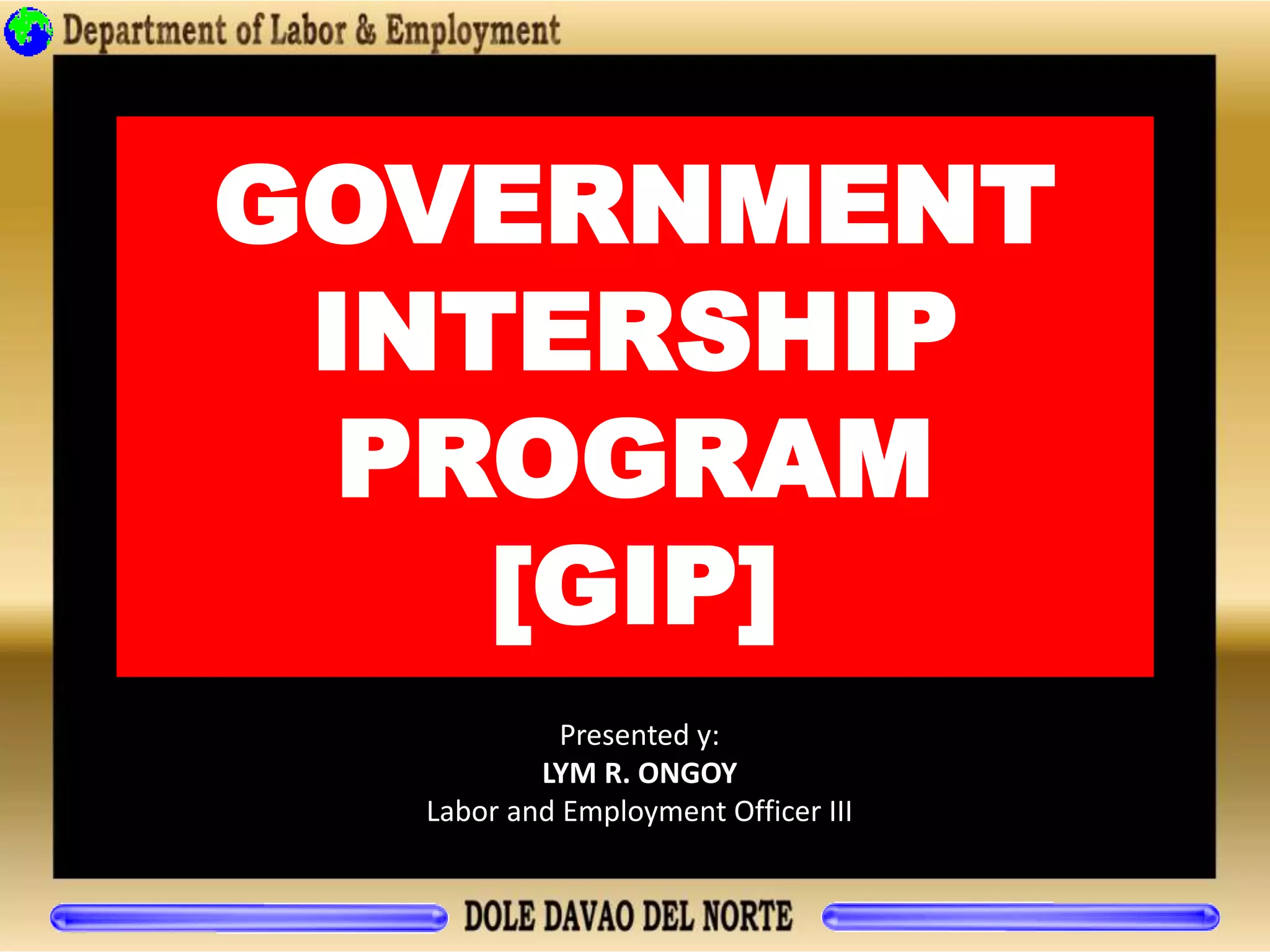 DOLE Government Internship Program (GIP) | PPTX