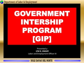 DOLE Government Internship Program (GIP) | PPTX