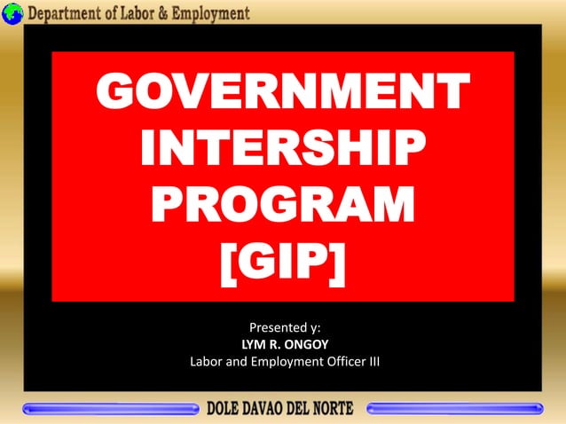 DOLE Government Internship Program (GIP) | PPTX