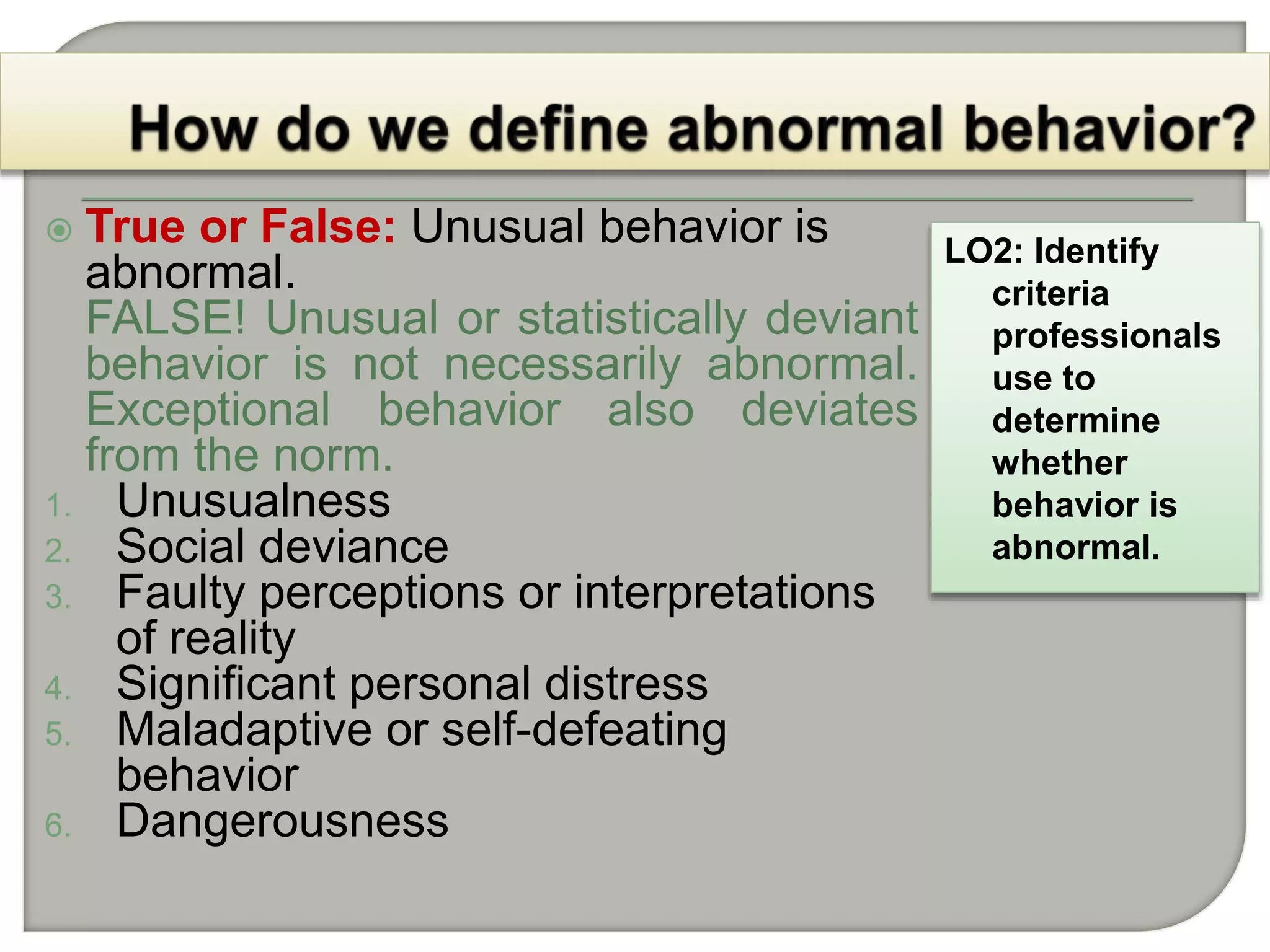 1 Abnormal Psychology (Intro) | PPTX