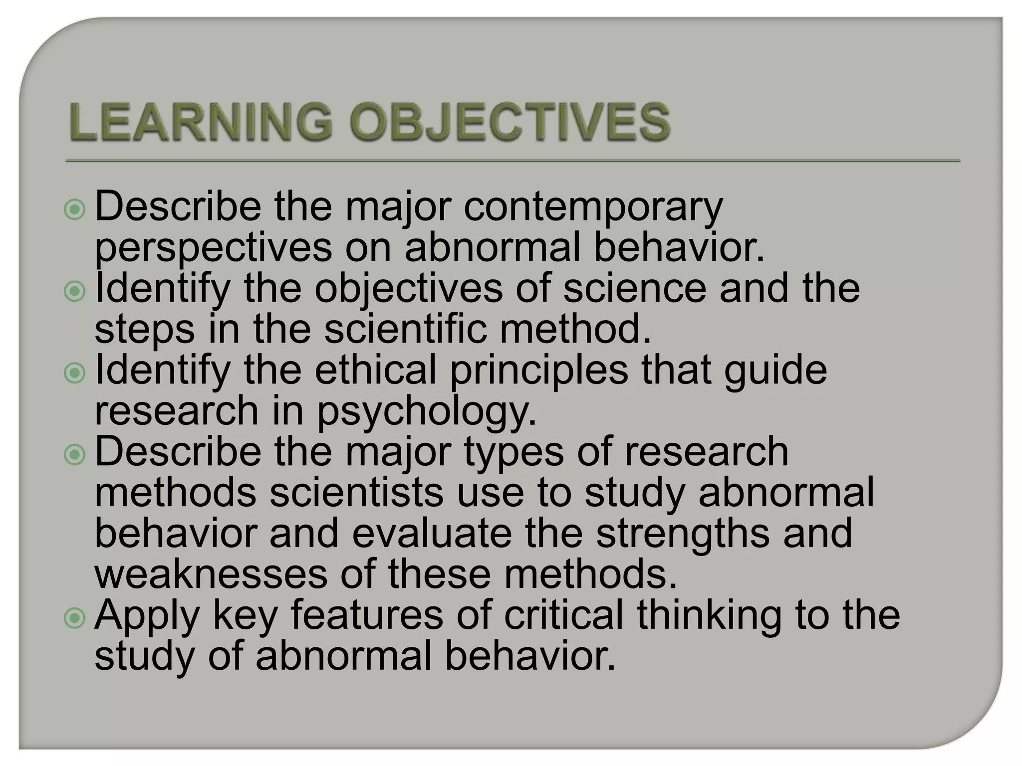 1 Abnormal Psychology (Intro) | PPTX