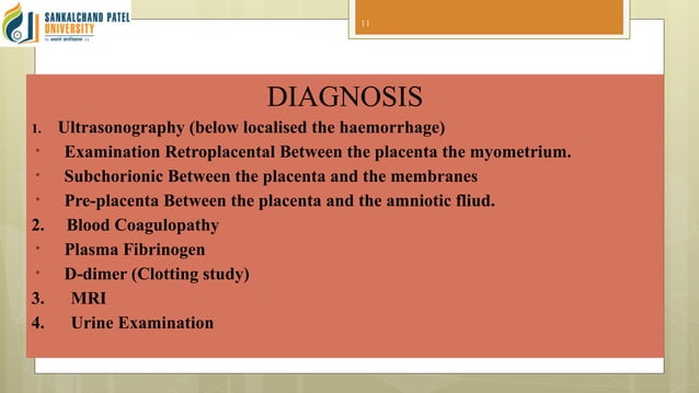Abruptio Placenta Definition, varieties, Incidence, Etiology, Clinical ...