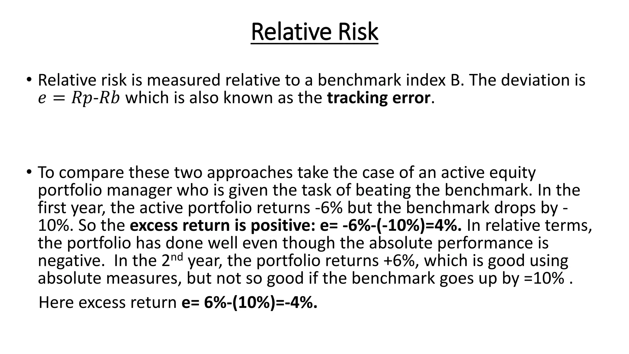 1 Absolute Vs. Relative Risk Finance pptx | PPTX