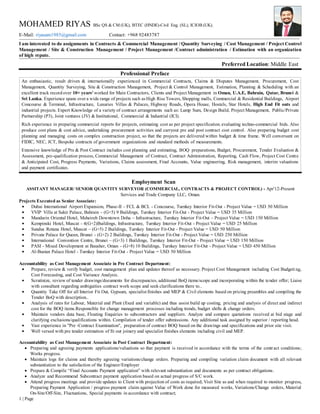 Quantity Surveyor - Riyas AM | PDF