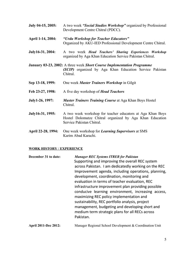 Resume of Sher Alam 2014 | DOC