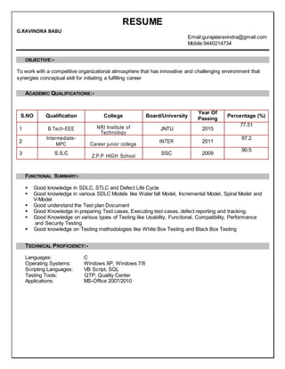 Fresher Resume | DOCX