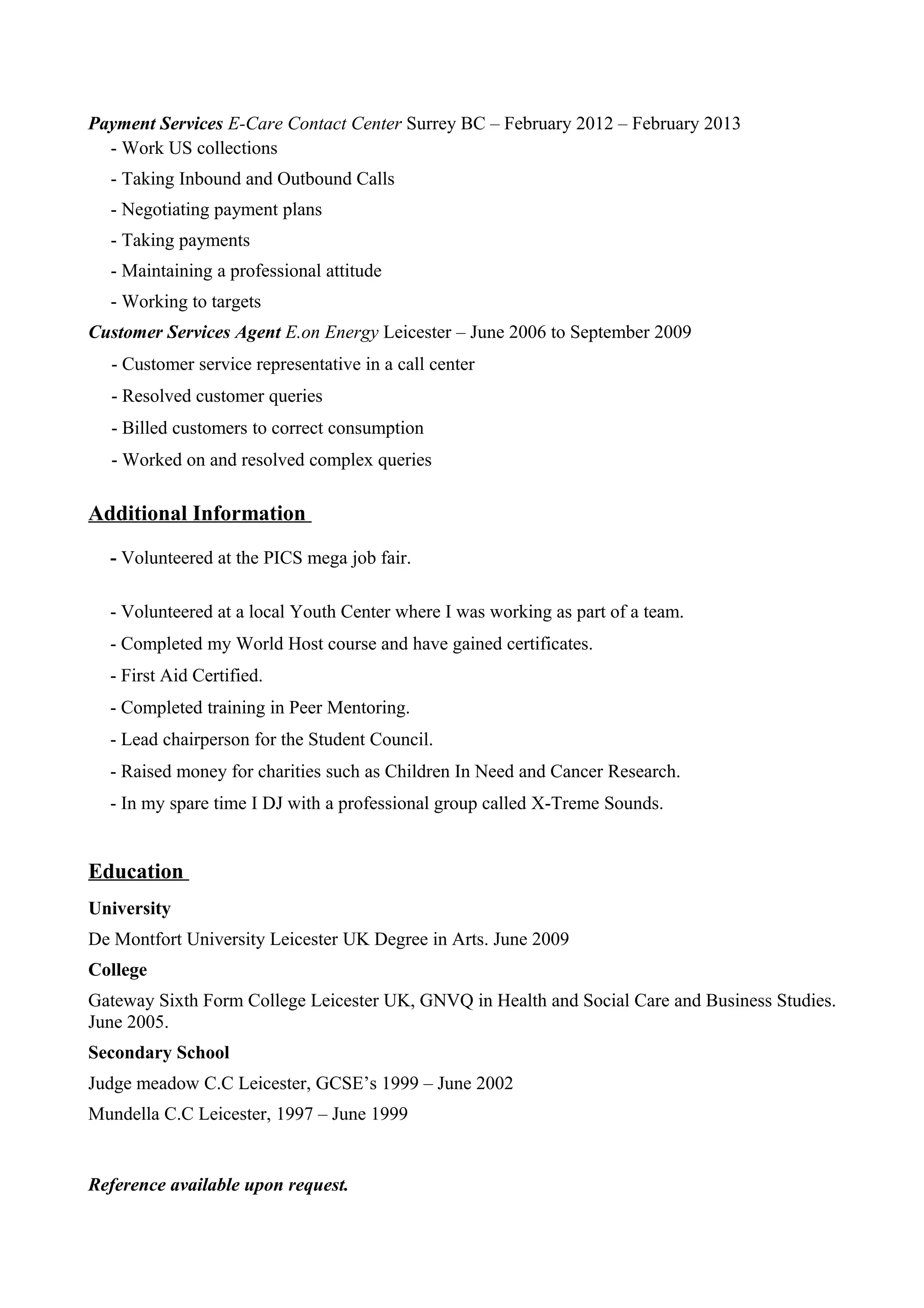Sonia Resume | DOC | Business | Business and Finance