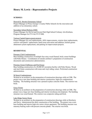 PROJECT EXPERIENCE 2016 | DOC | Civil Engineering Industry | Industries