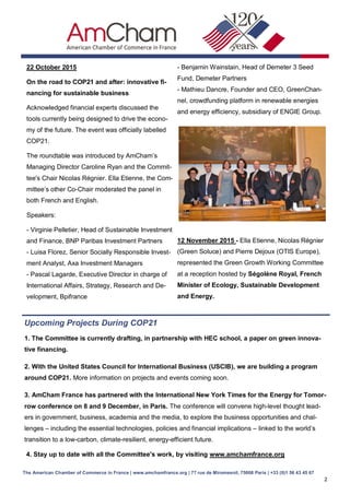AmCham France - Green Growth Committee Highlights | PDF