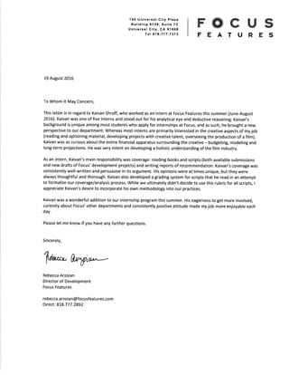 Kaivan Shroff%2c Letter of Recommendation | PDF