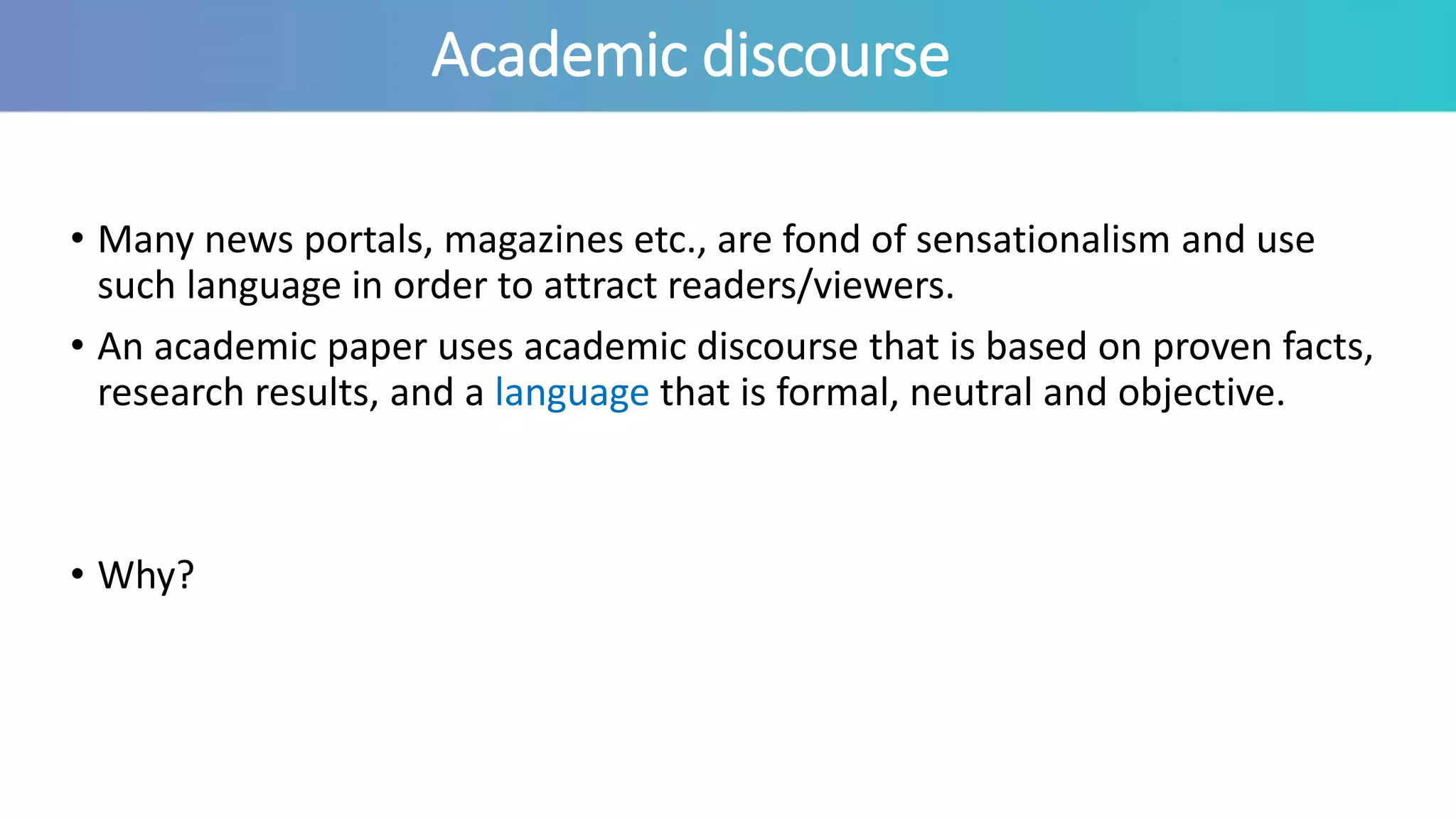 Lesson 1: Academic discourse | PPT