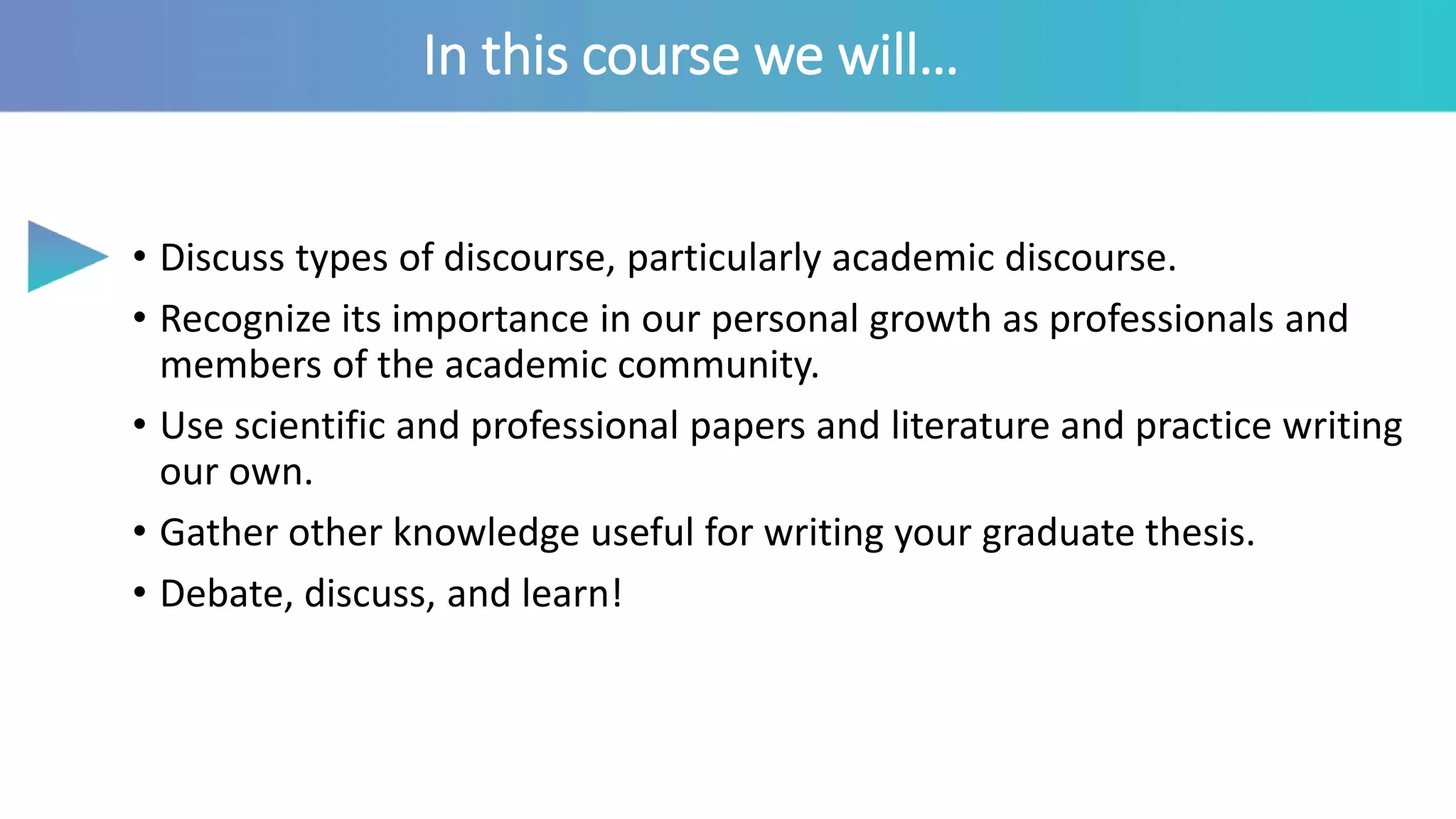 Lesson 1: Academic discourse | PPT