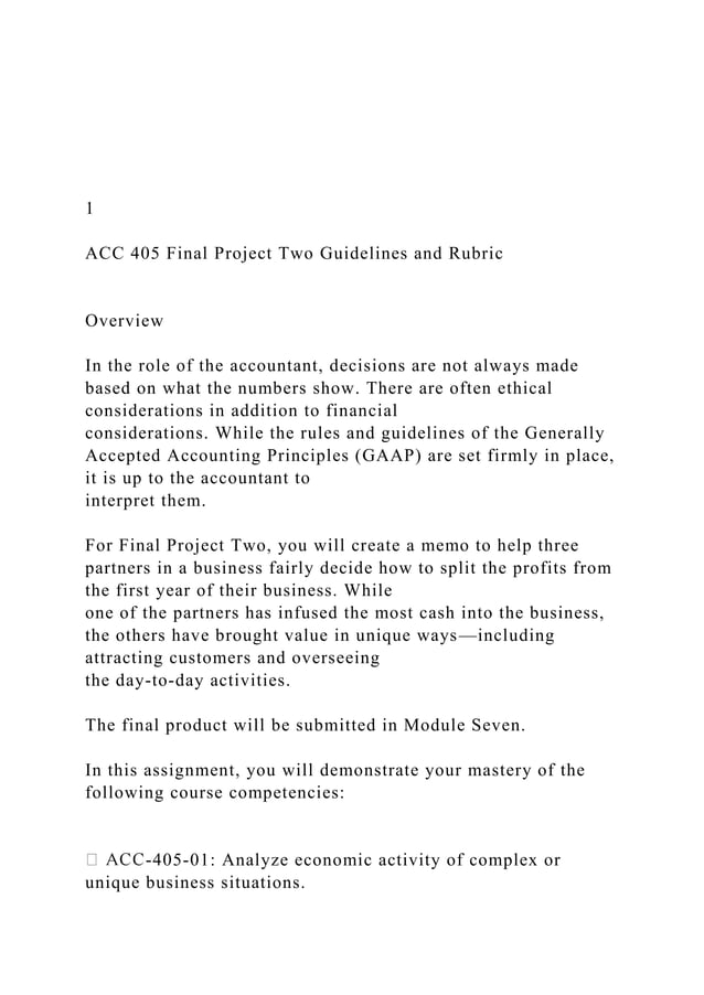 1 ACC 405 Final Project Two Guidelines and Rubric .docx