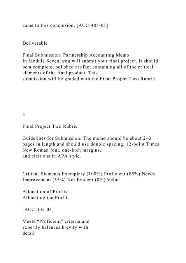 1 ACC 405 Final Project Two Guidelines and Rubric .docx