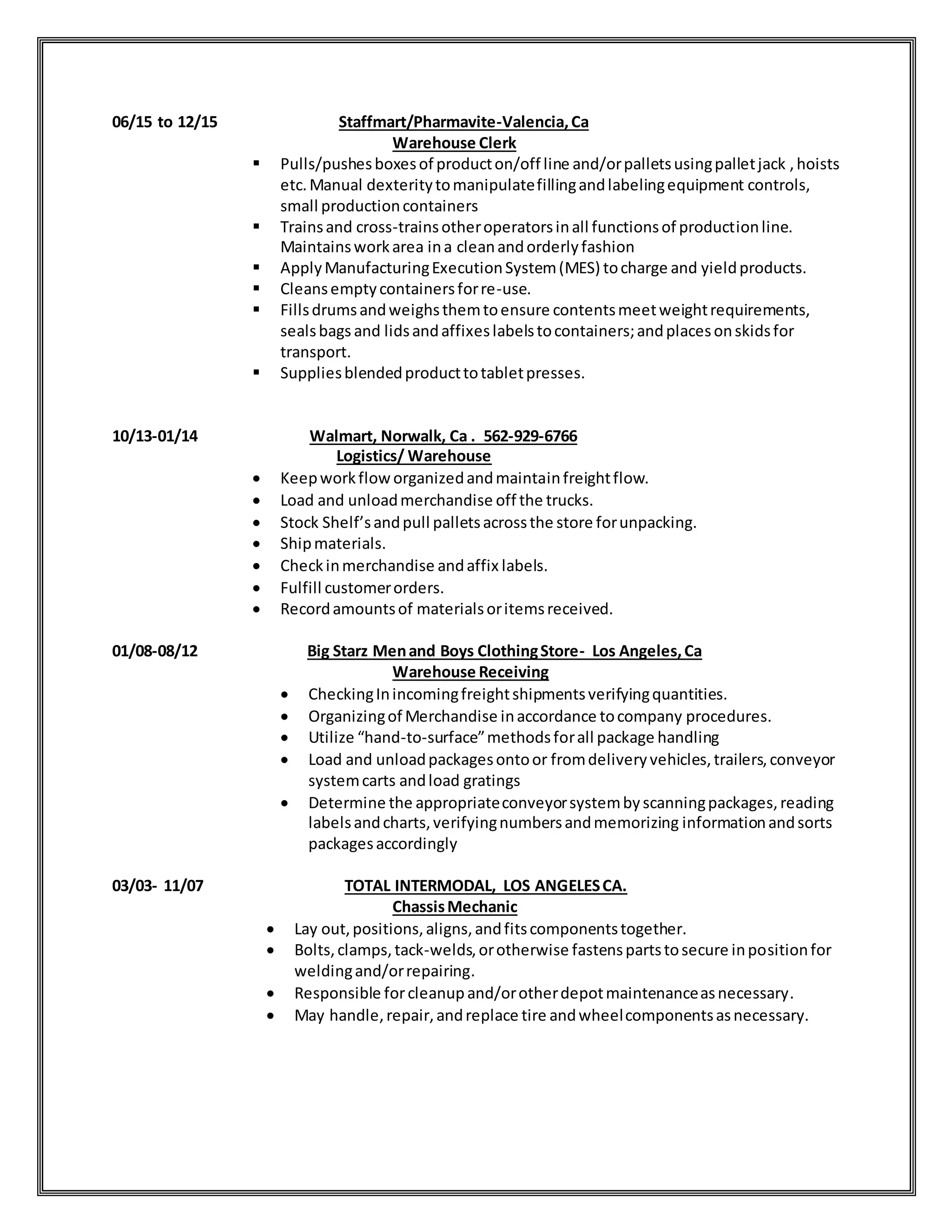 Tareyll J White Resume Dec. | PDF