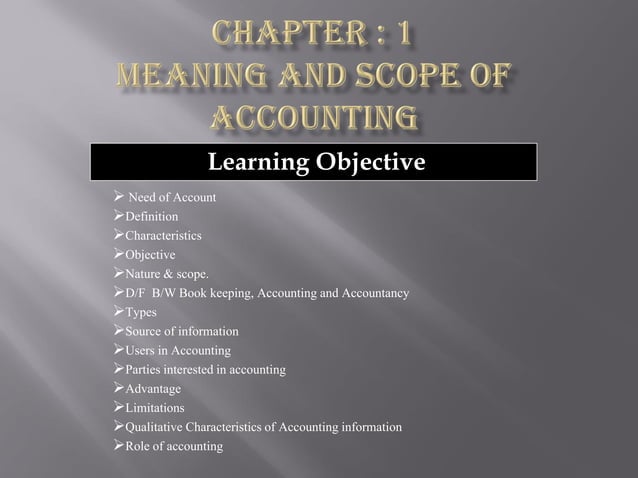 Business Accounting Chapter (1) | PDF