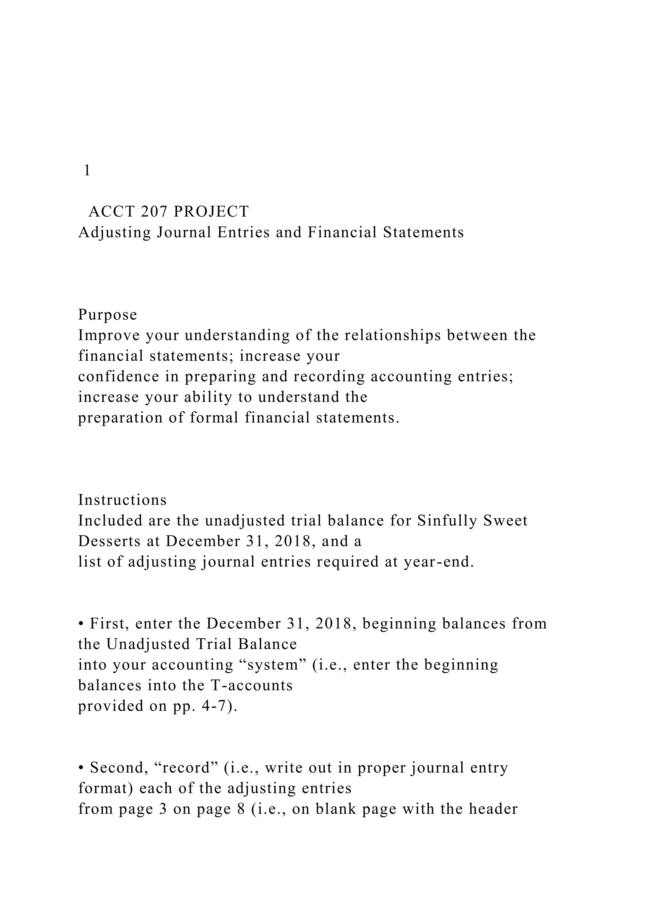 1 ACCT 207 PROJECT Adjusting Journal Entries and Fina.docx