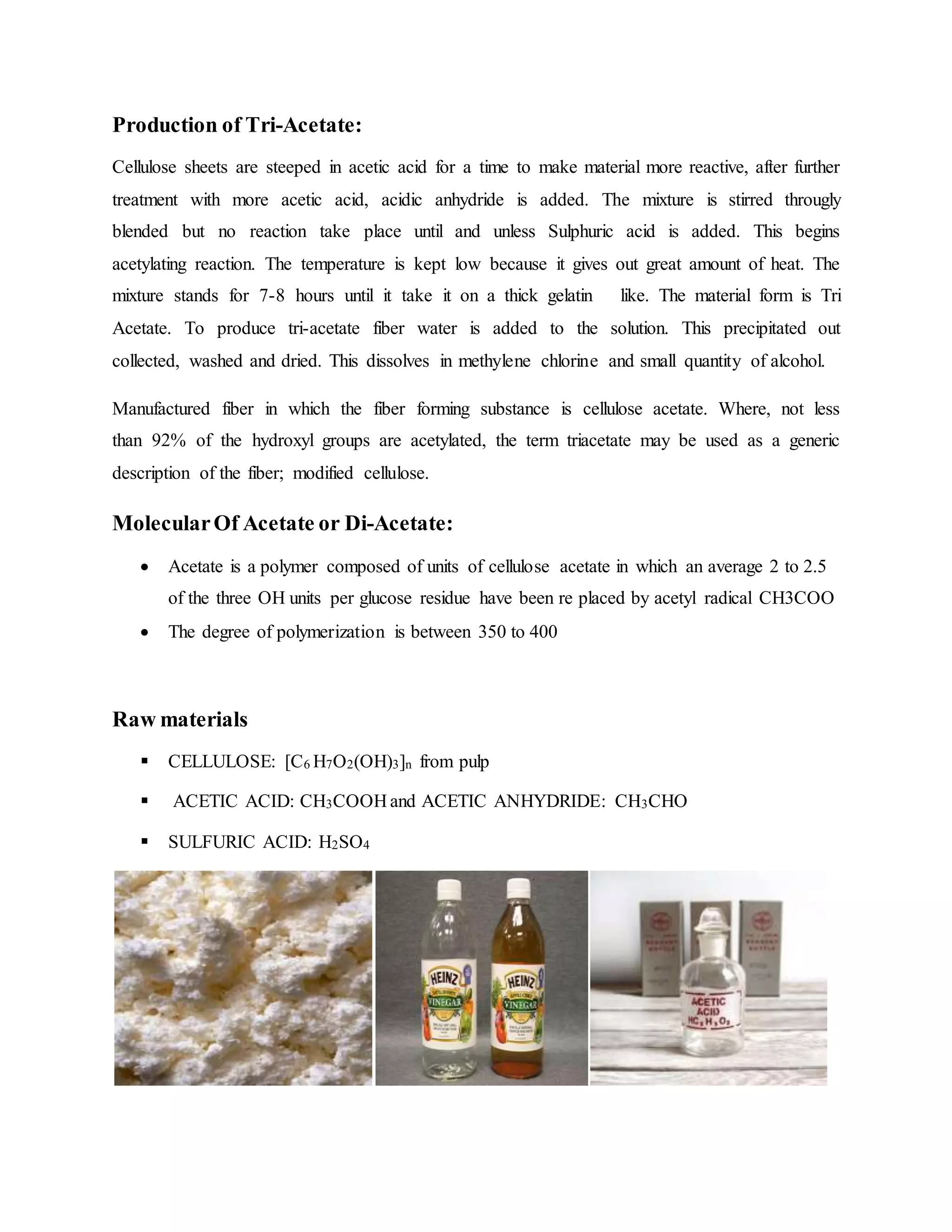 Acetate fiber under the following topics: Chemical structures monomers ...