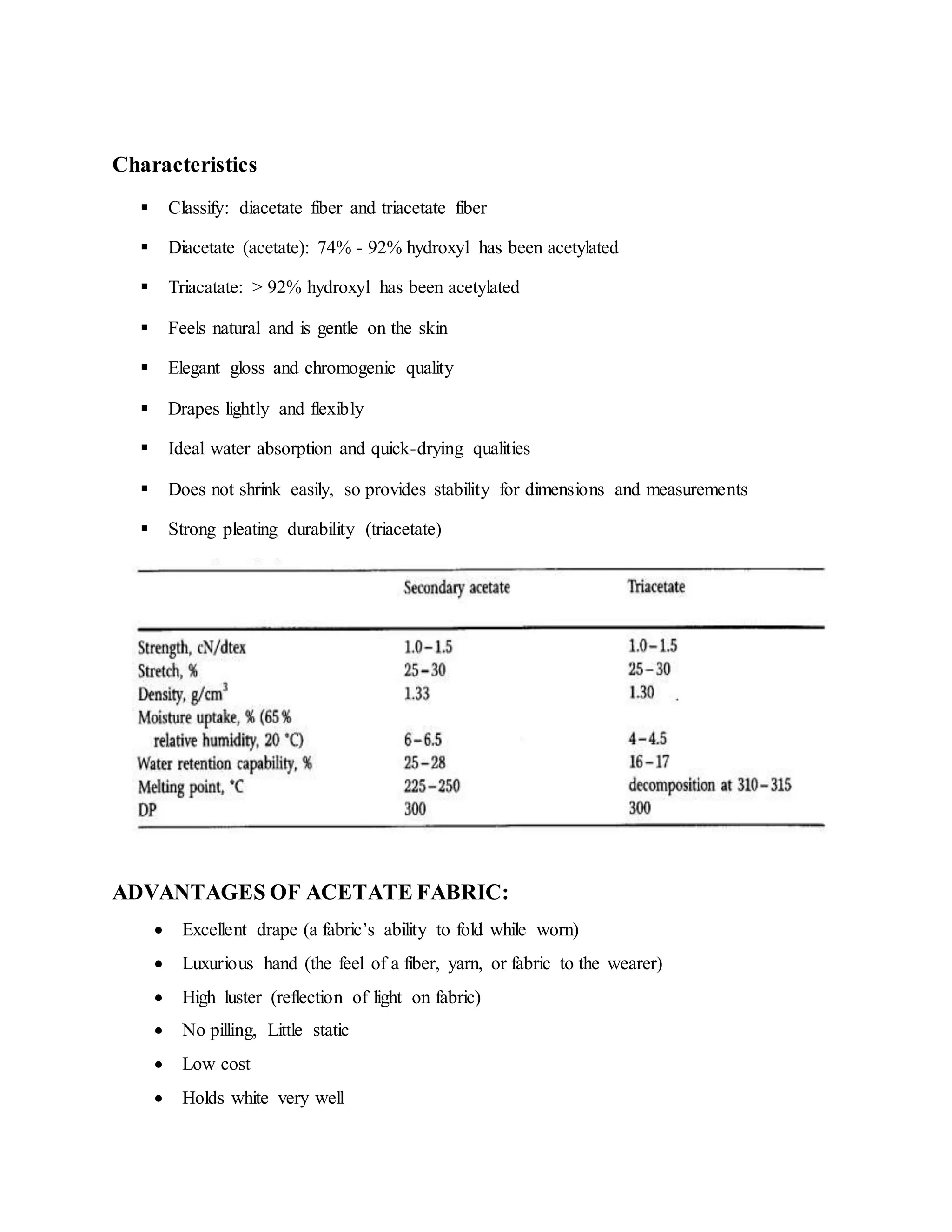 Acetate fiber under the following topics: Chemical structures monomers ...