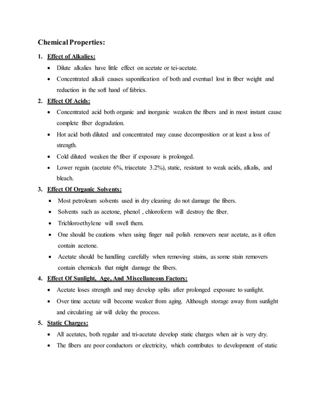 Acetate fiber under the following topics: Chemical structures monomers ...