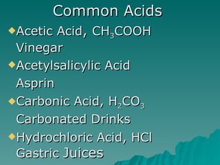 1 acids and bases | PPT | Chemistry | Science