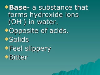 1 acids and bases | PPT | Chemistry | Science