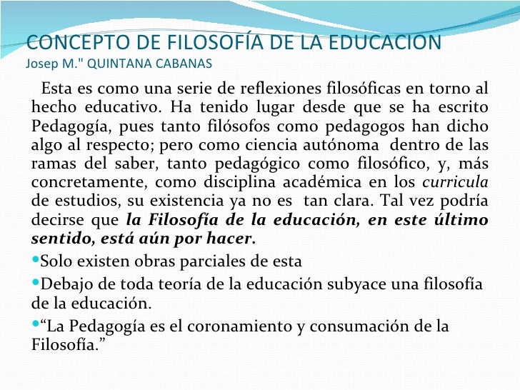 Filosofia de la Educacion