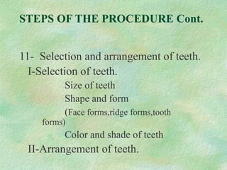 1 a complete dentures steps of the procedure and histoy.ppt