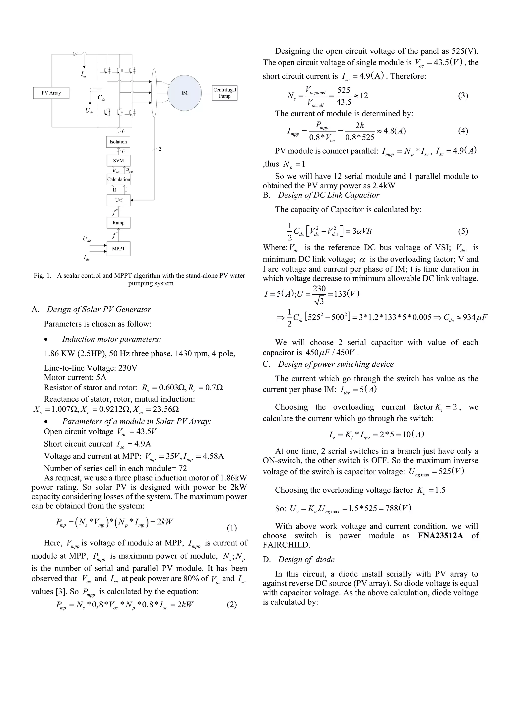 [1] a control of stand alone photovoltaic water | PDF