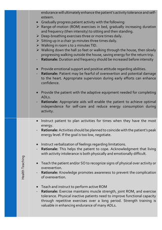 Activity Intolerance Nursing Care Plan | PDF