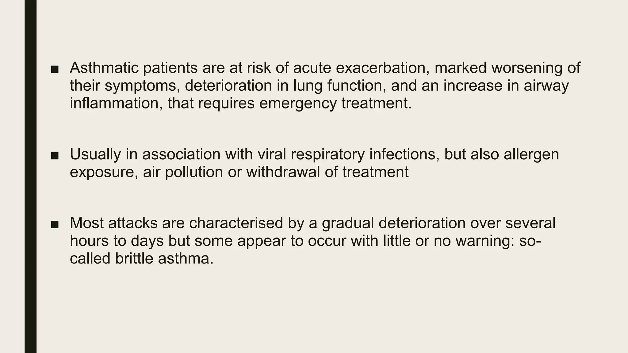 Acute exacerbation of asthma | PPTX