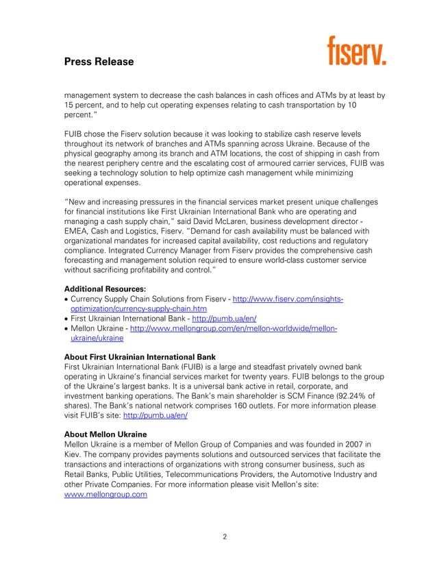 FUIB selects Fiserv | PDF