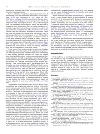 Barker et al 2012. Thermoregulation by an Australian murine rodent, the ...