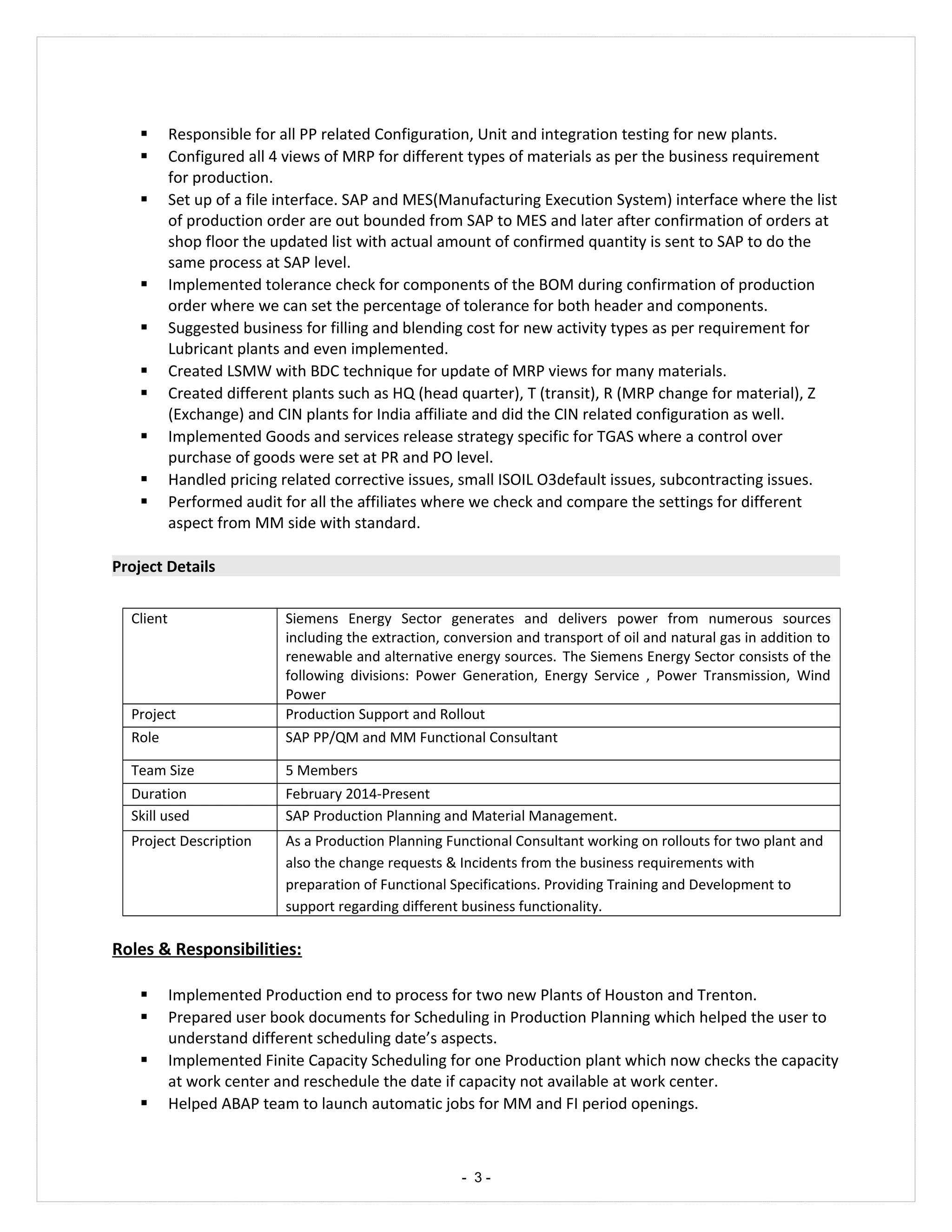 Sudhir_SAP PP QM & MM resume | DOC
