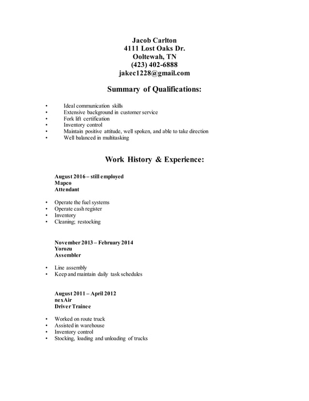 Jacob Carlton resume | DOCX