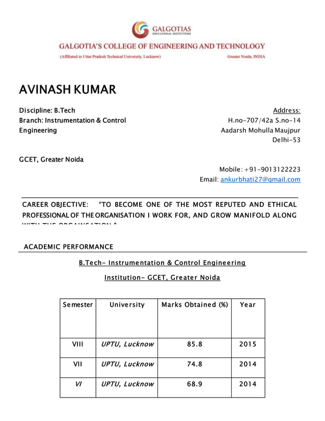 Avinash CV | DOCX