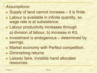 Brief review of Adam Smith's main concepts of growth. | PPSX