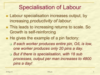 Brief review of Adam Smith's main concepts of growth. | PPSX