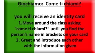 italian lezione numero 1 greetings | PPT
