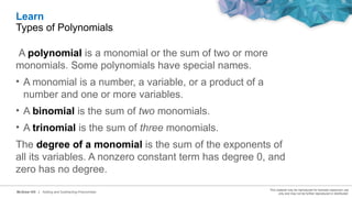 Adding and subtracting Polynomial PowerPoint | PPTX